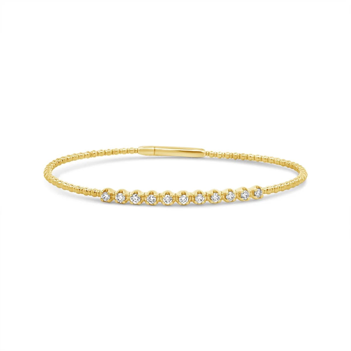 14k YG 0.36 CT Diamond Bar Bangle – Elisa Ilana