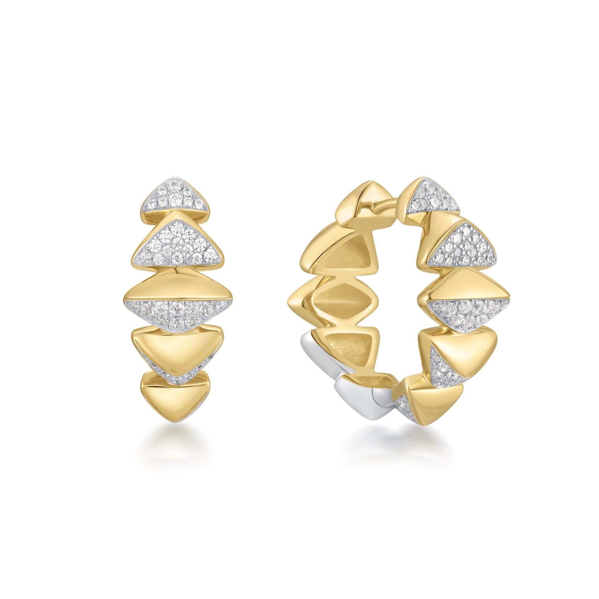 Trailblazer - Gold Sparkling Bold Puffy Spike Hoop Earrings – Elisa Ilana