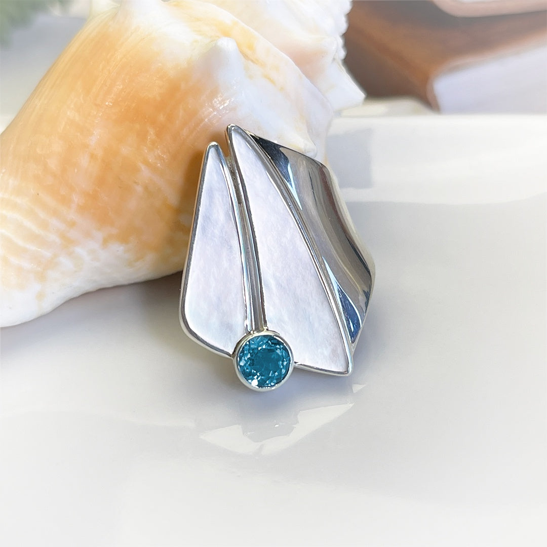 Mother of Pearl Split Wave Ring – Elisa Ilana