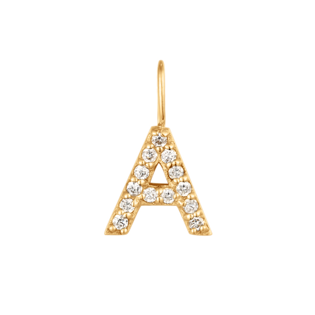 A | Diamond Initial Charm – Elisa Ilana