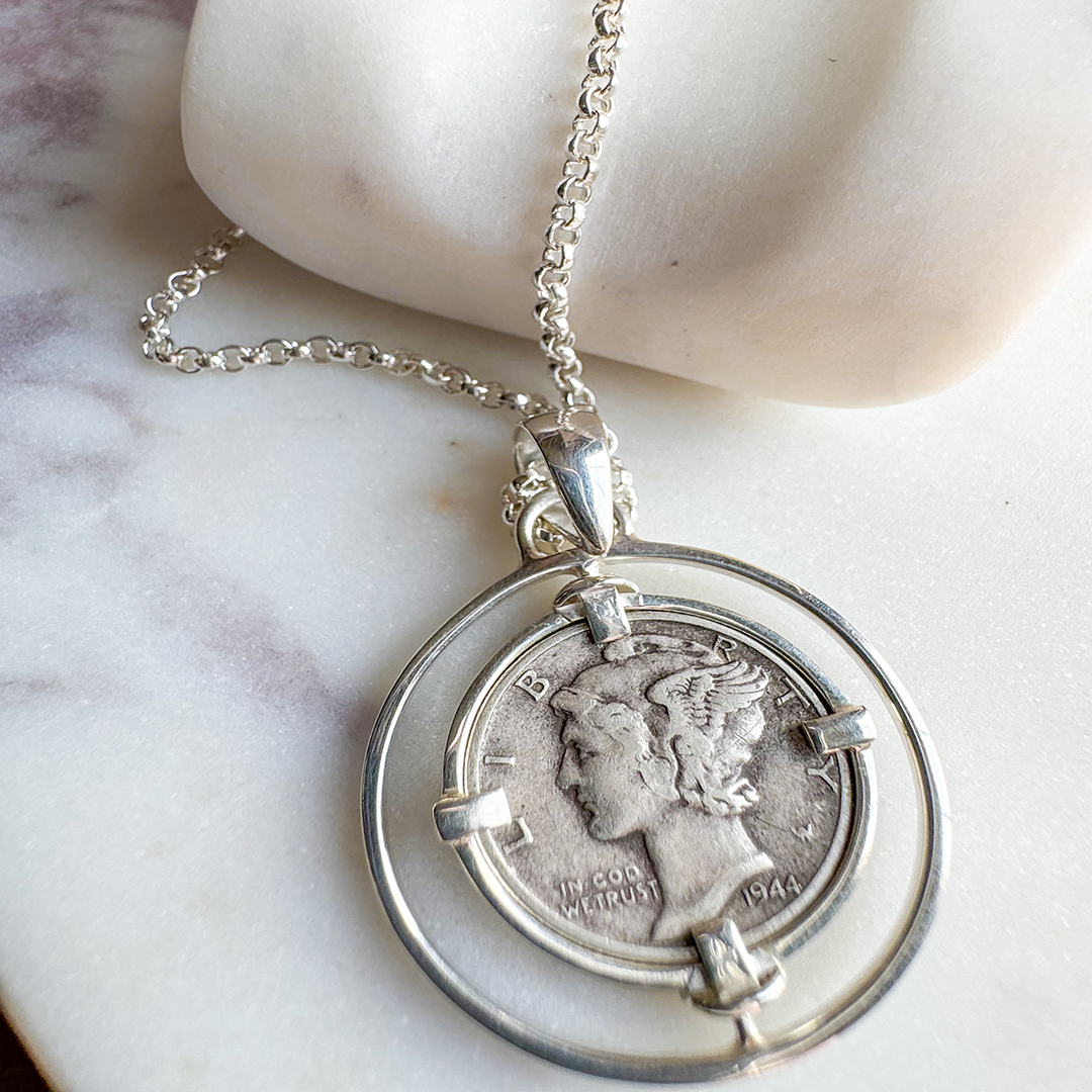 1944 Liberty Dime on Rolo Chain Necklace – Elisa Ilana