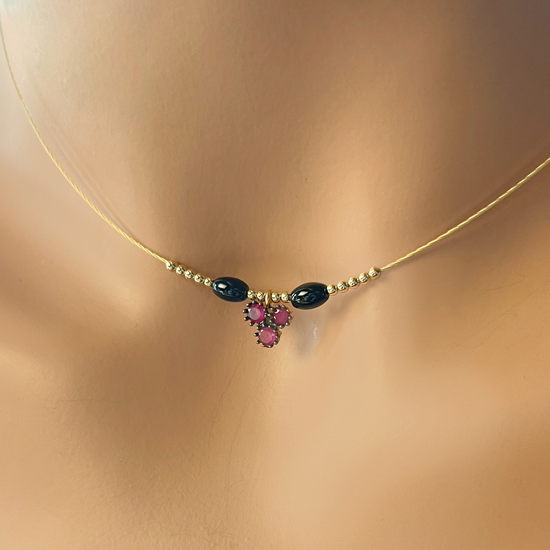 Ruby & Onyx Cable Necklace – Elisa Ilana