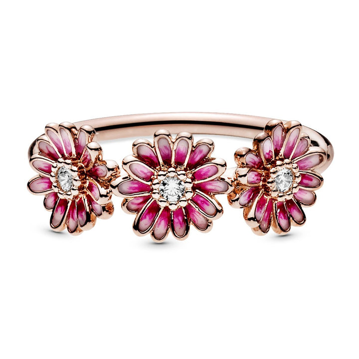 Pandora pink daisy ring store